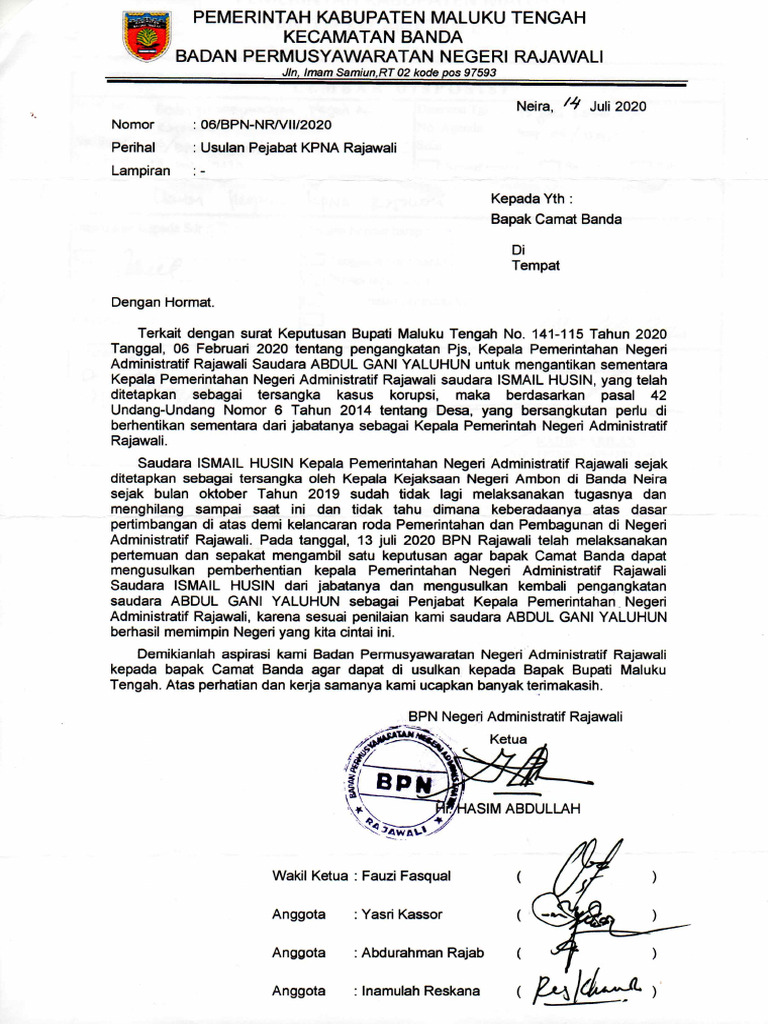 Dok Surat BPN Rajawali | PDF