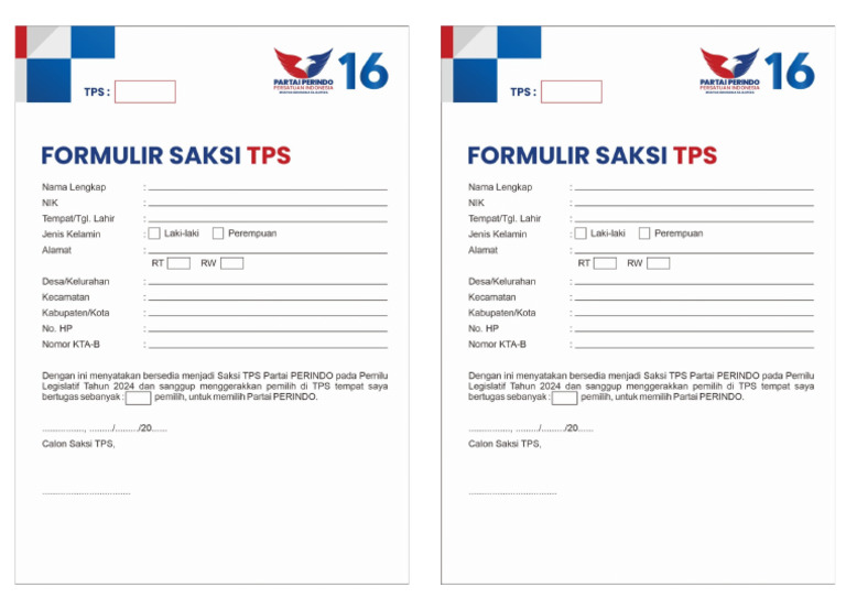 FORM SAKSI | PDF