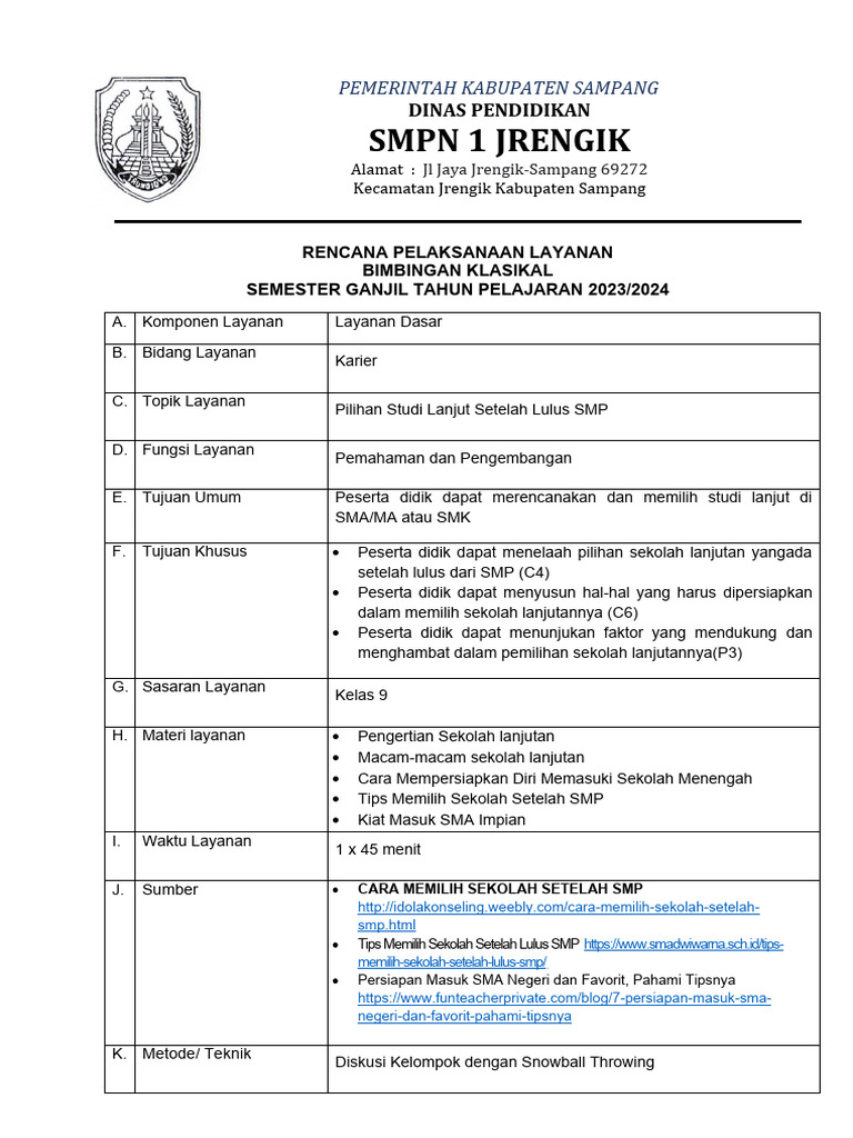 RPL Bimbingan Klasikal Fix | PDF