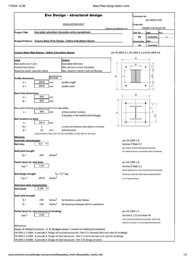 Base Plate Design | PDF