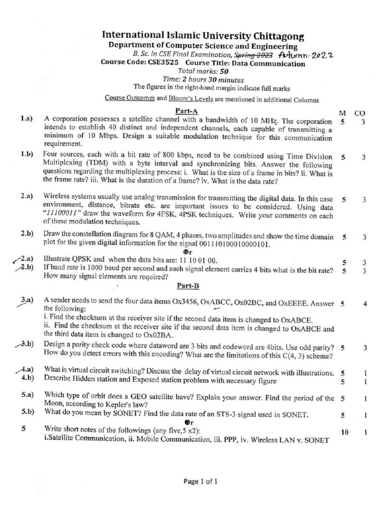 Data Communication Question | PDF