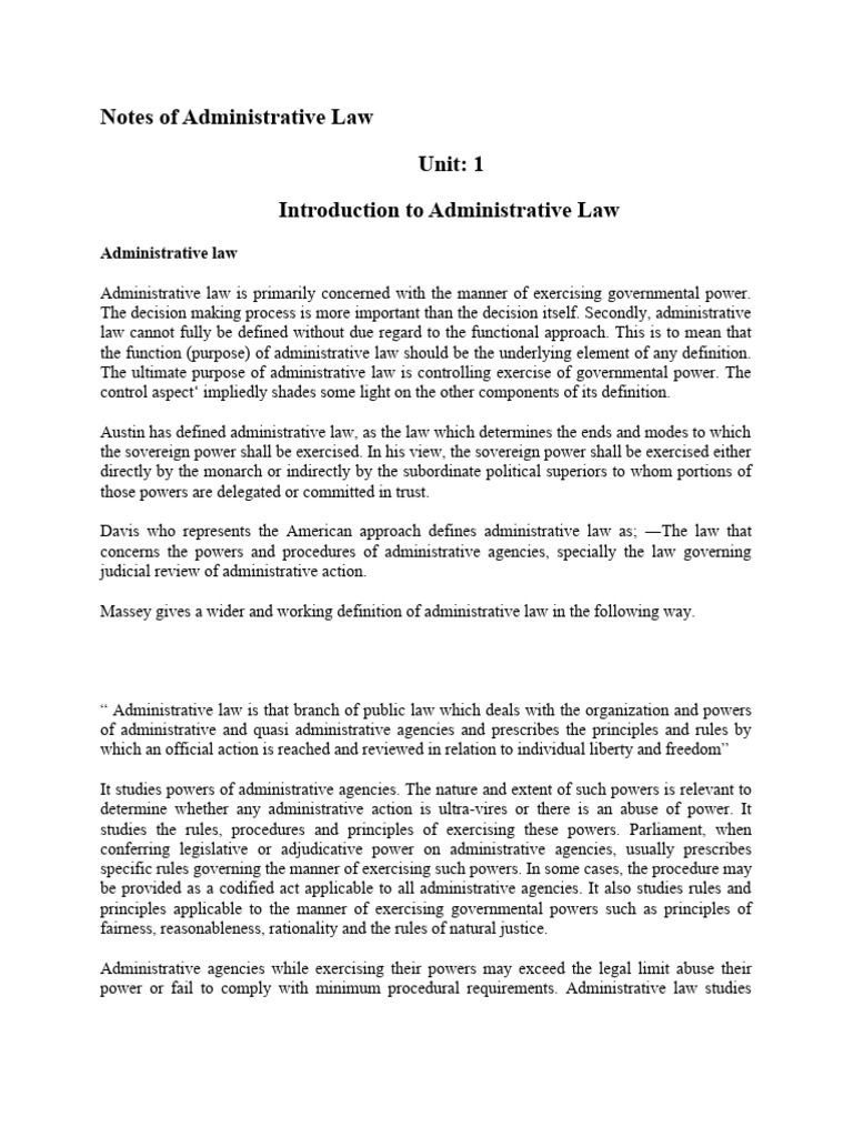 Notes of Administrative Law (PNC) | PDF | Administrative Law ...