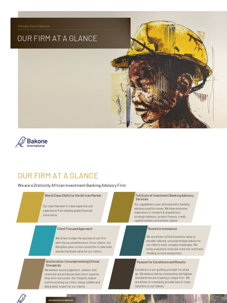 Bakone: Comprehensive Investment Banking Solutions | PDF | Mergers And ...