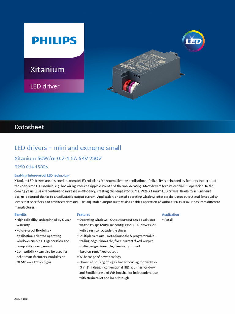 Xitanium 50W LED Driver Datasheet | PDF | Alternating Current | Light ...