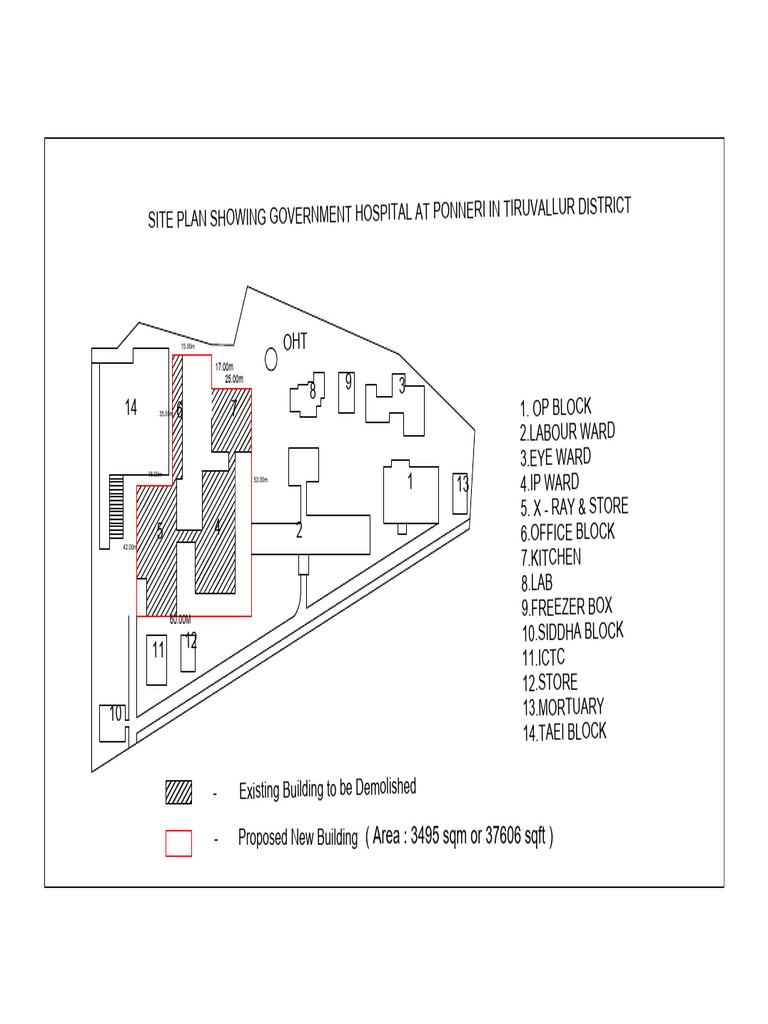 Site Plan for Ponneri Government Hospital | PDF
