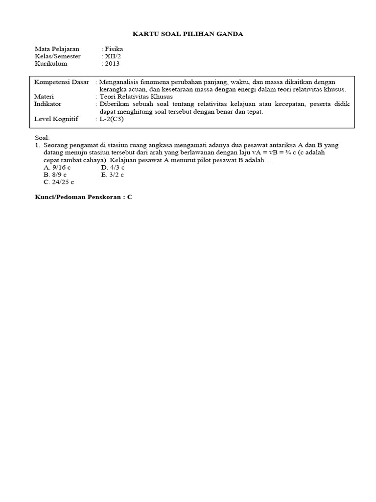 Kartu Soal Fisika Kelas Xii-Ipa | PDF | Metode & Bahan Ajar | Teknologi & Rekayasa