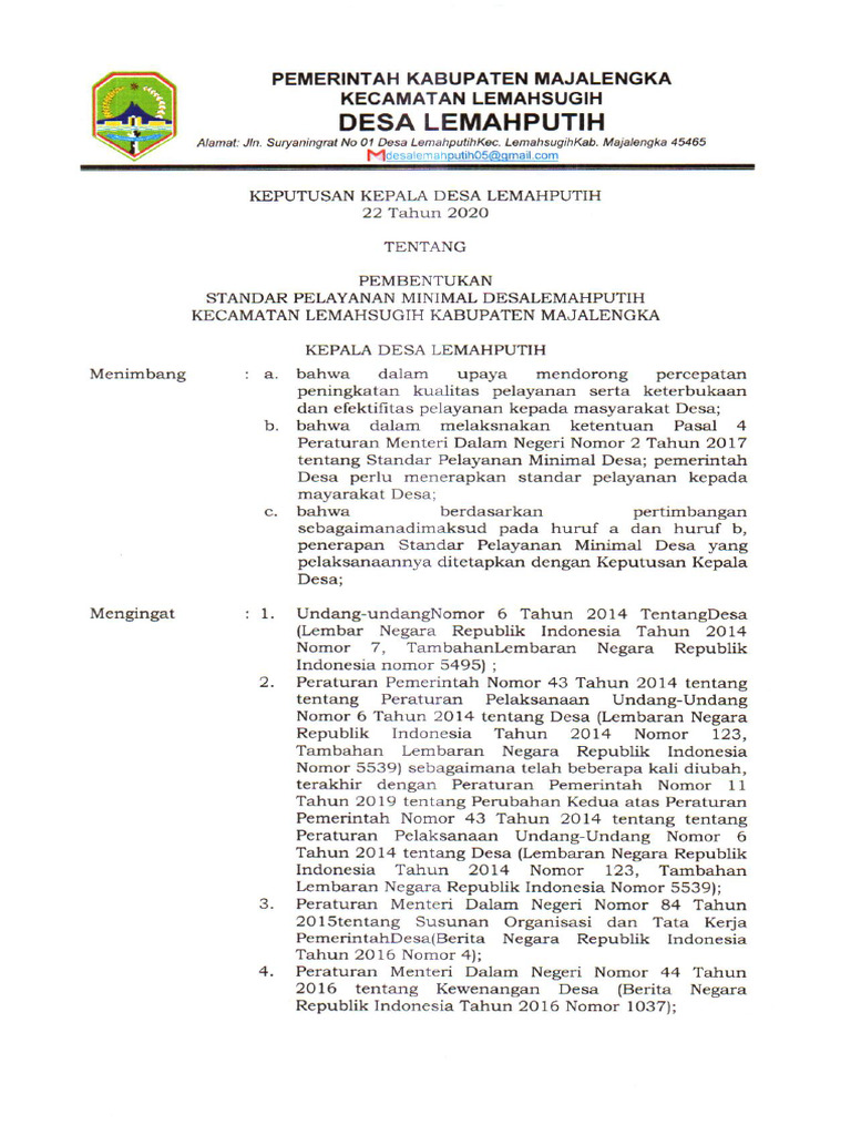 SK SPM Desa Lemahputih | PDF