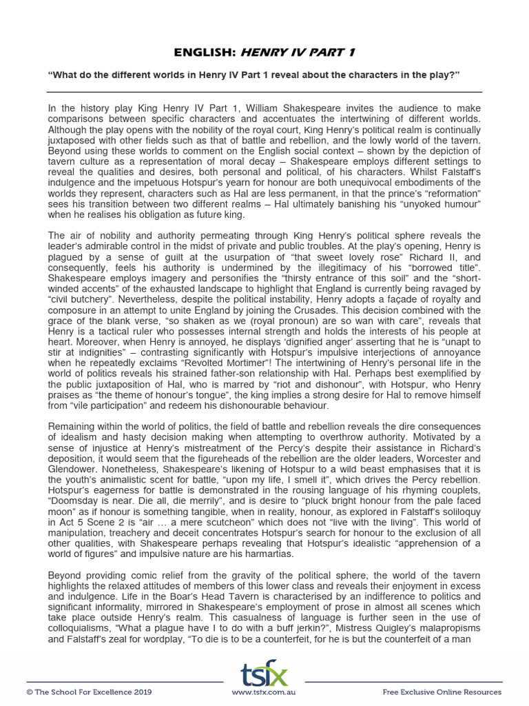 Henry IV World | PDF | Henry Iv, Part 1