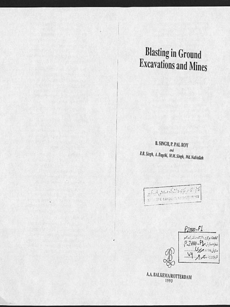 Blasting in Ground Excavations and Mines | PDF