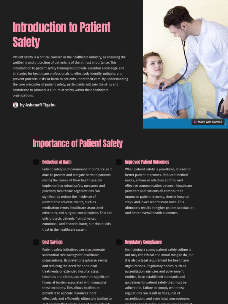 Introduction to Patient Safety | PDF | Patient Safety | Surgery