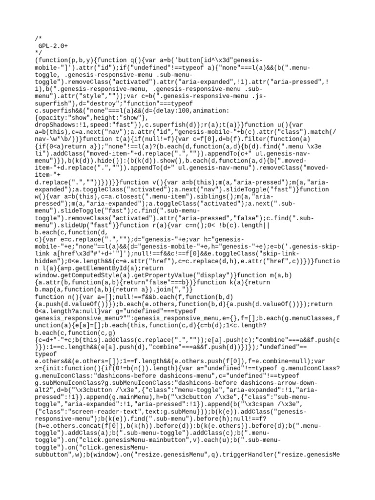 Responsive Menu JavaScript Code | PDF