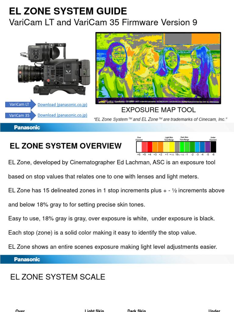 EL Zone System Setup Guide For VariCam LT and 35 | Download Free PDF ...