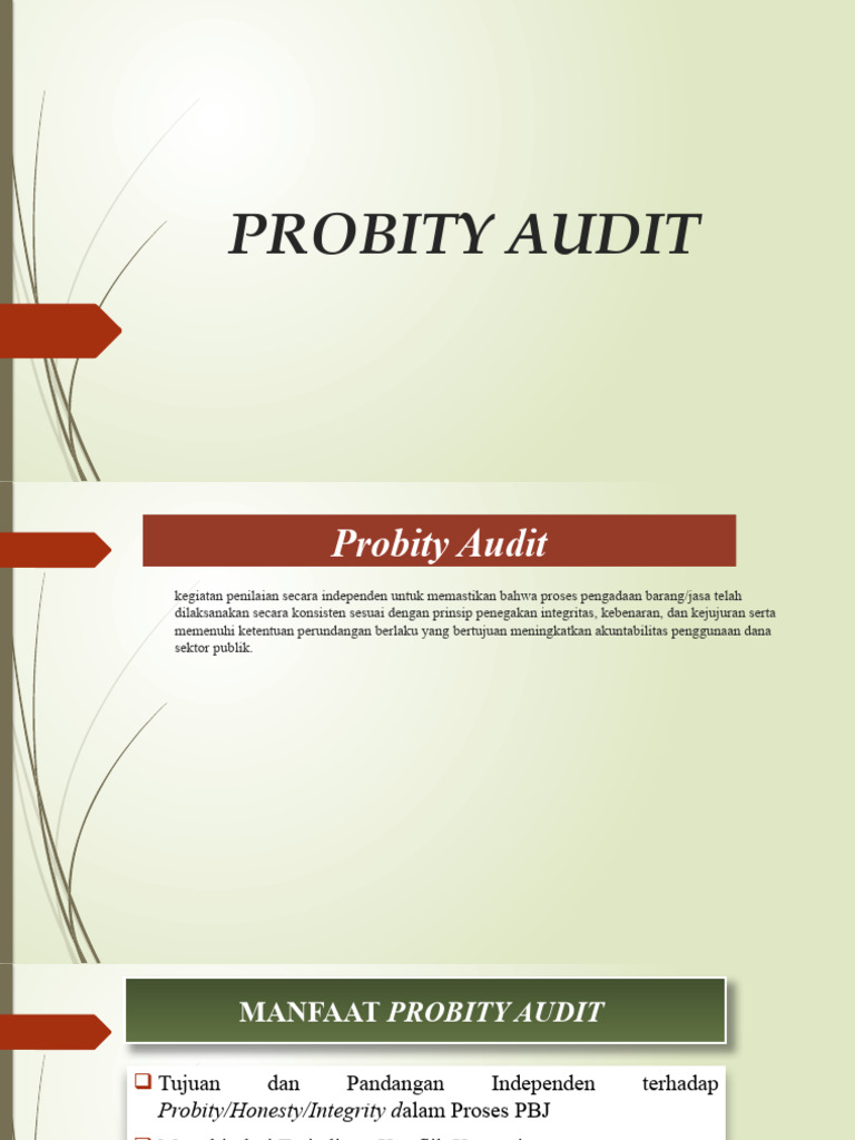 Gambaran Umum Probity Audit | PDF