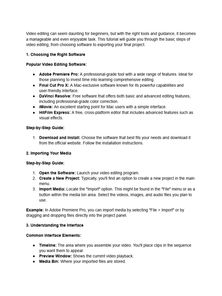 Beginner's Guide to Video Editing | PDF | Editing | User Interface