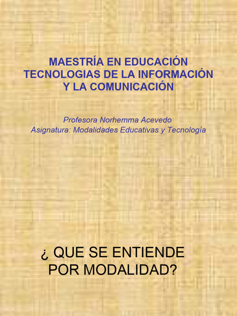 Modalidades Educativas | PDF | Teoría de la educación | Pedagogía