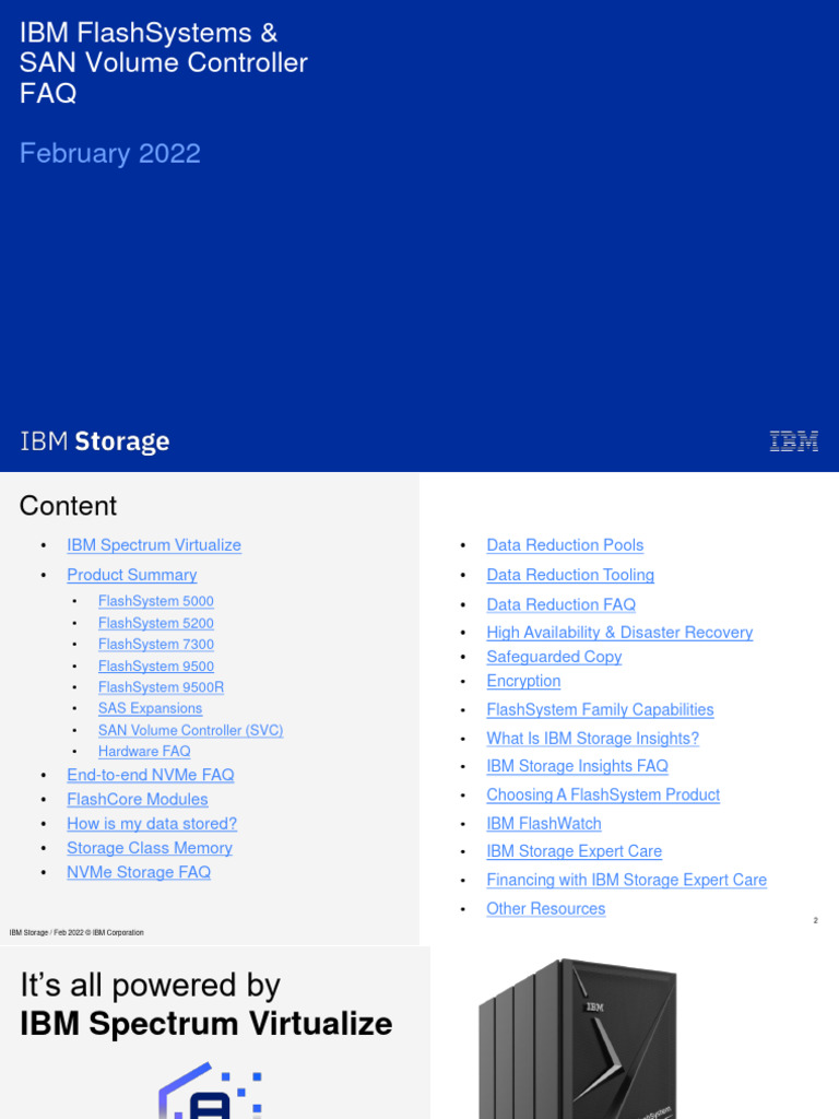 IBM FlashSystems & SAN Volume Controller FAQ | PDF | Computer Data Storage | Computer Hardware