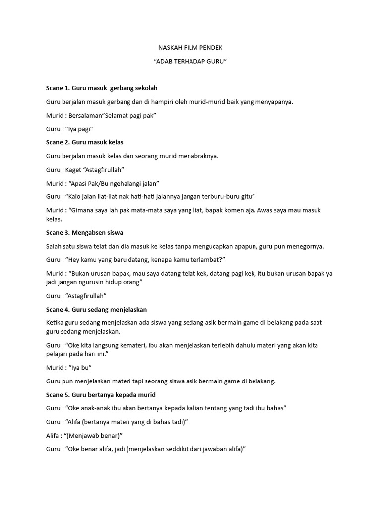 Naskah Film Pendek | PDF