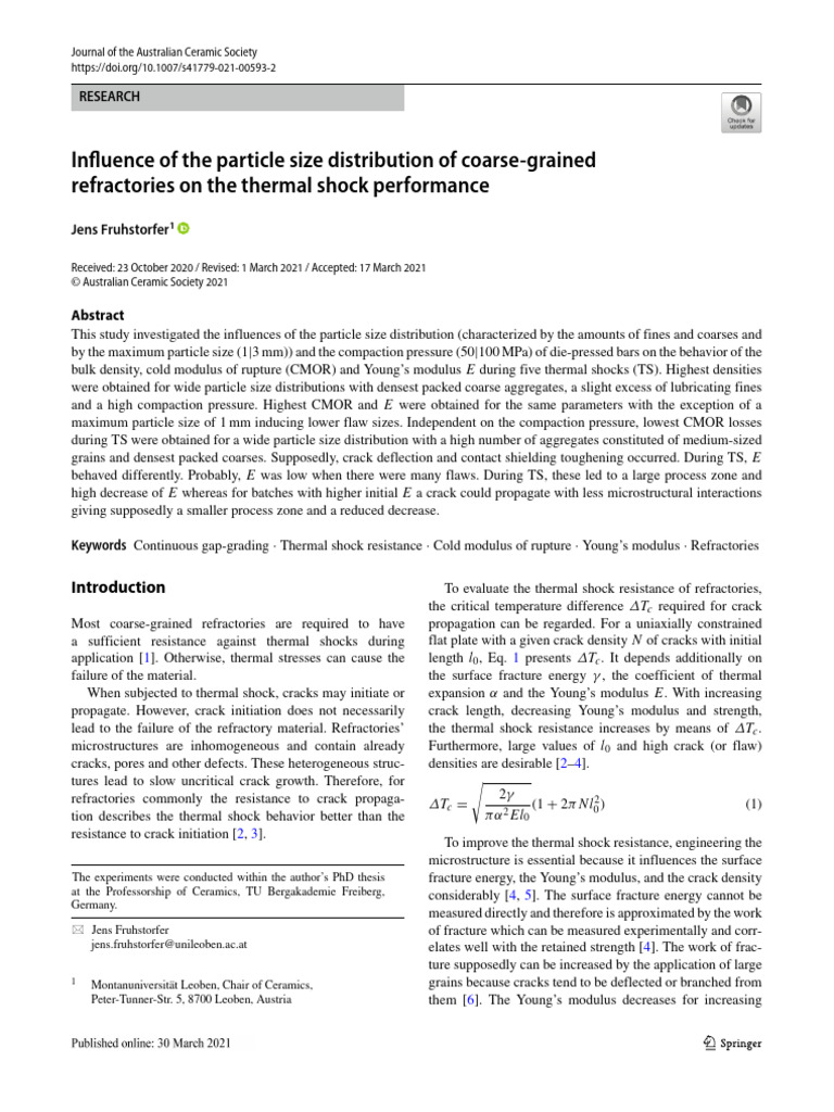Influence Of The Particle Size Distribution Of Coarse Grained