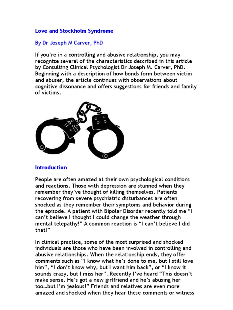 Stockholm Syndrome | Domestic Violence | Anger