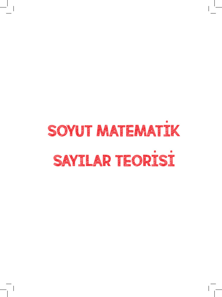 2024 Ara Kamp Soyut Matemati̇k-Sayilar Teori̇si̇ | PDF