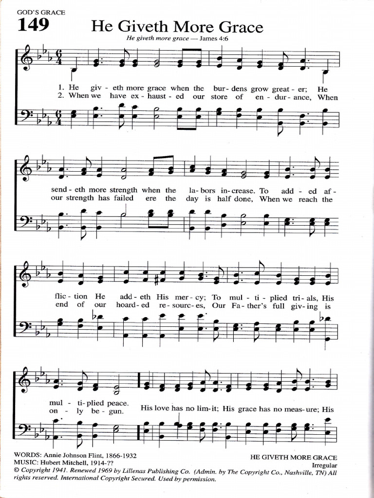 He Giveth More Grace | PDF