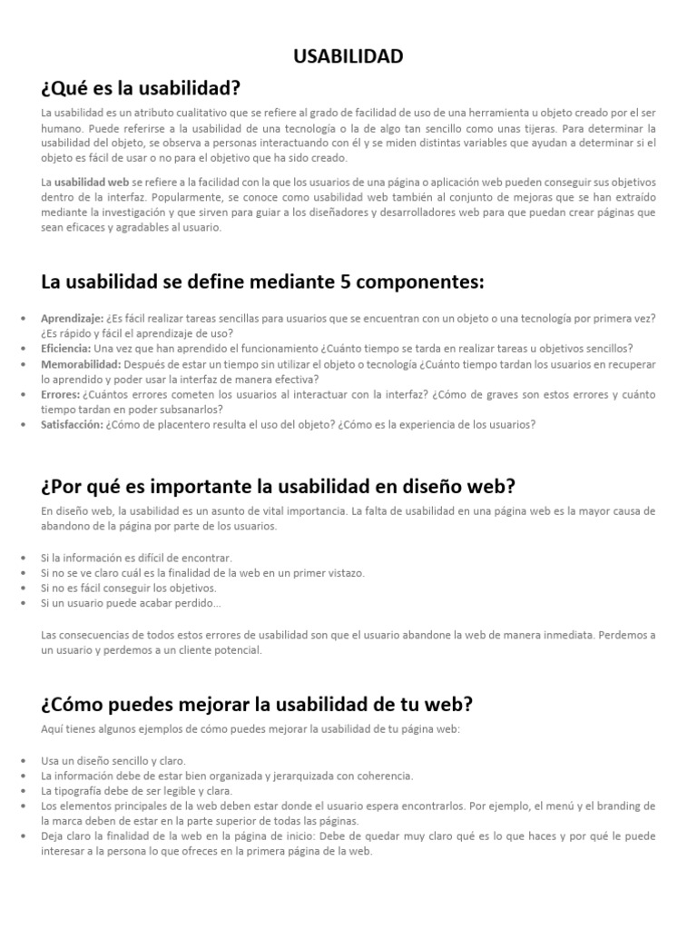 USABILIDAD | PDF | Usabilidad | Ingeniería de software