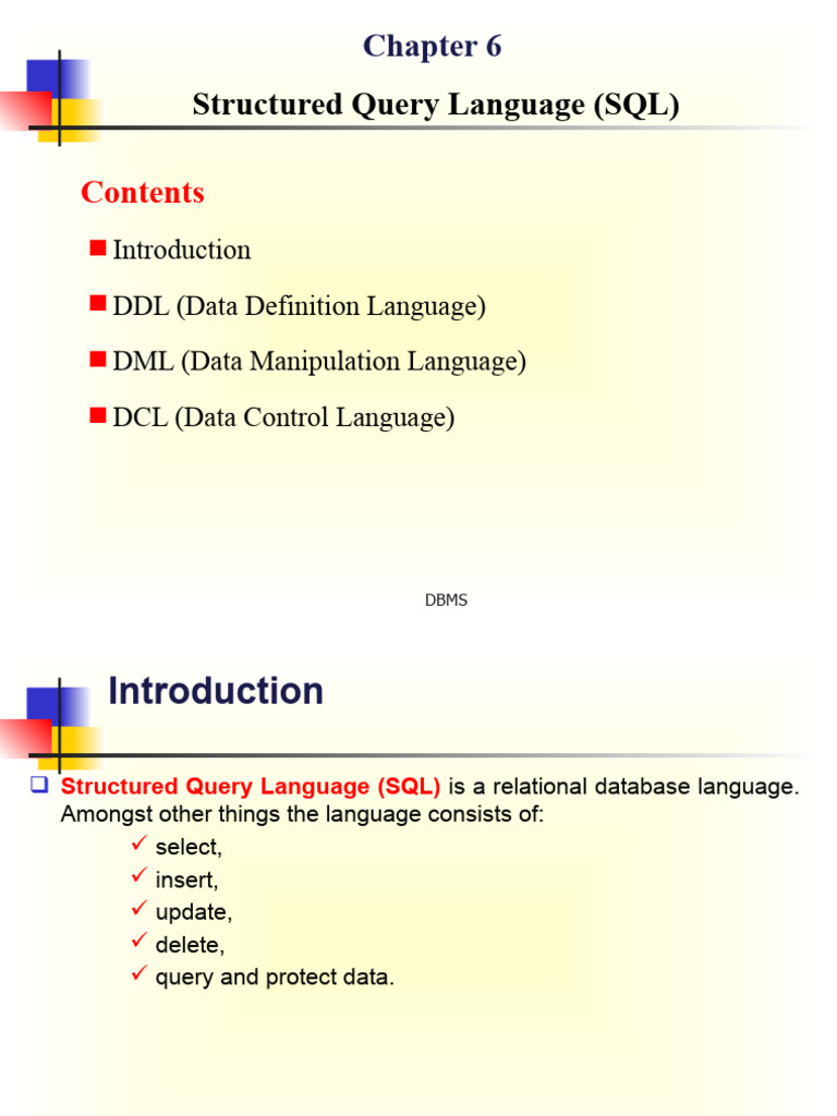 DBMS CHAP 6 SQL FDB New | PDF | Sql | Databases