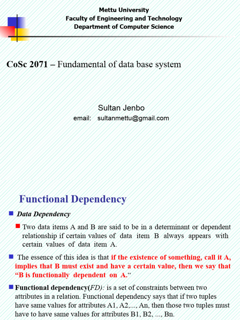 DBMS 5 FDB Functional Dependency | PDF | Data Management | Software Design