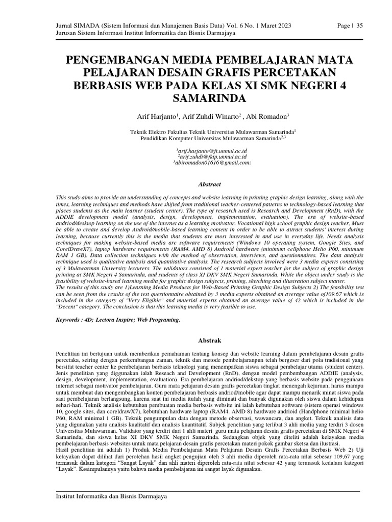 Pengembangan Media Pembelajaran Mata Pelajaran Desain Grafis Percetakan Berbasis Web Pada Kelas ...