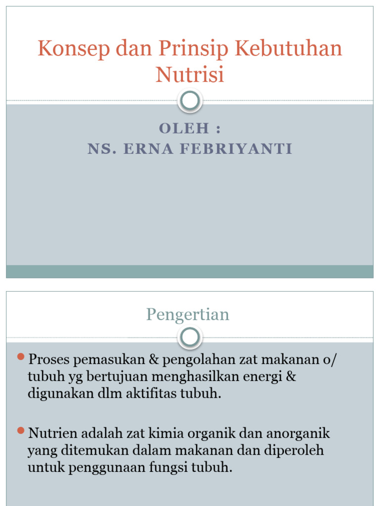 Konsep Dan Prinsip Kebutuhan Nutrisi | PDF
