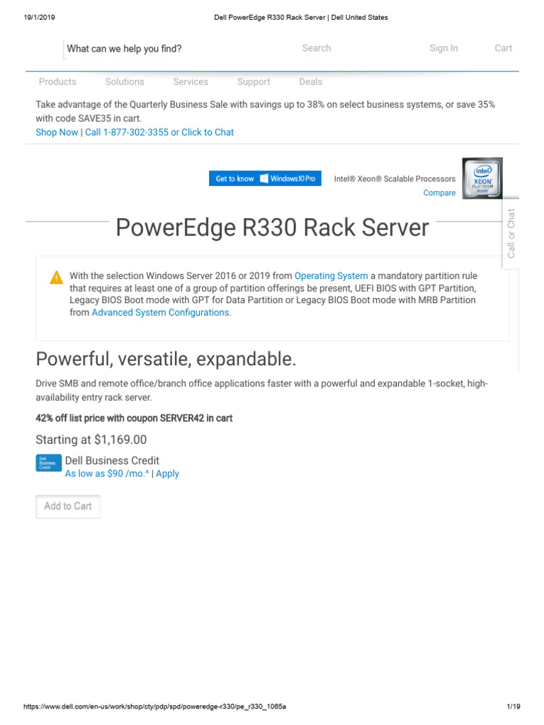 Dell PowerEdge R330 Rack Server - Dell United States | PDF | Microsoft ...