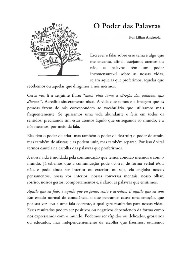 O Poder Das Palavras | PDF