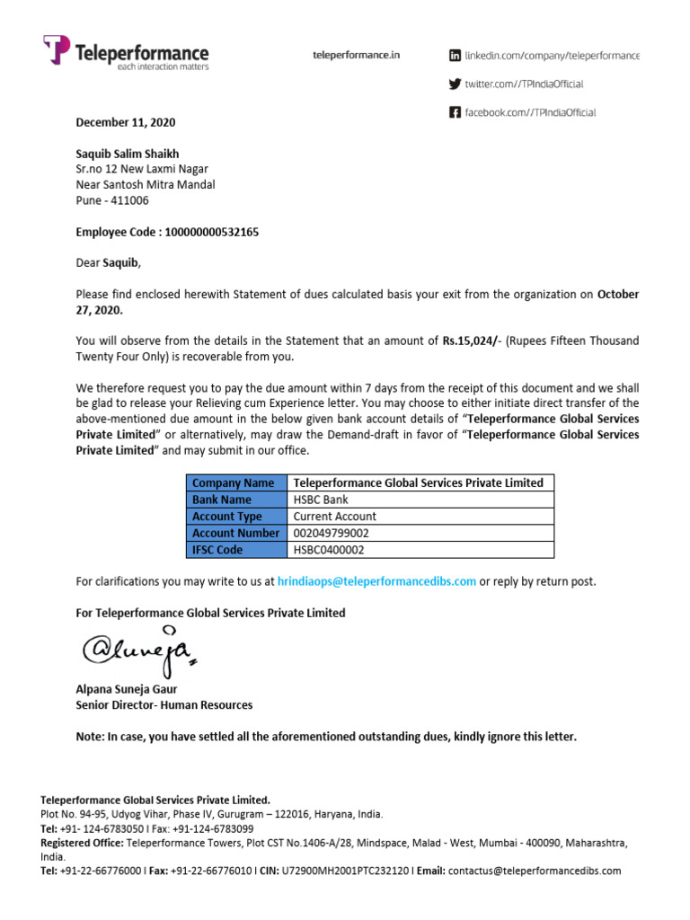 Recovery Letter - 100000000532165 | PDF | Career & Growth | Business