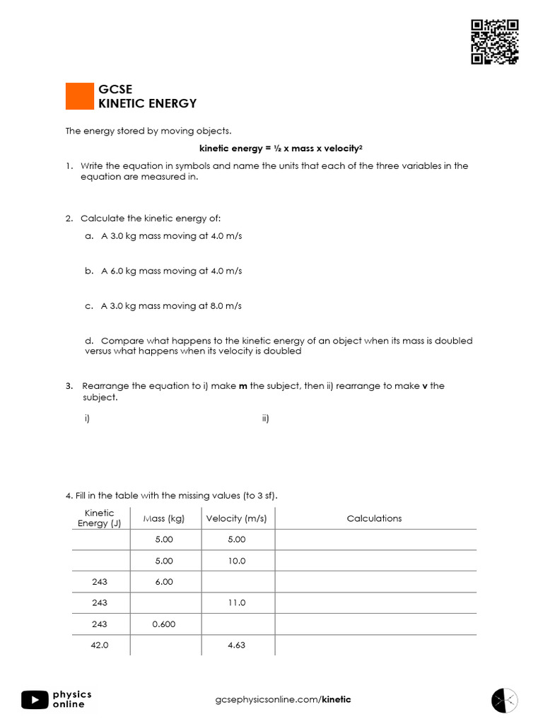 GCSE Kinetic Energy | PDF
