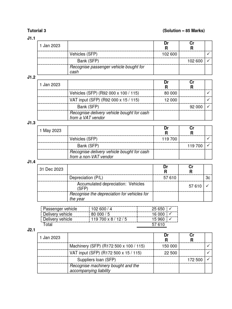 2024 Tutorial 3-Solution | PDF | Expense | Financial Accounting