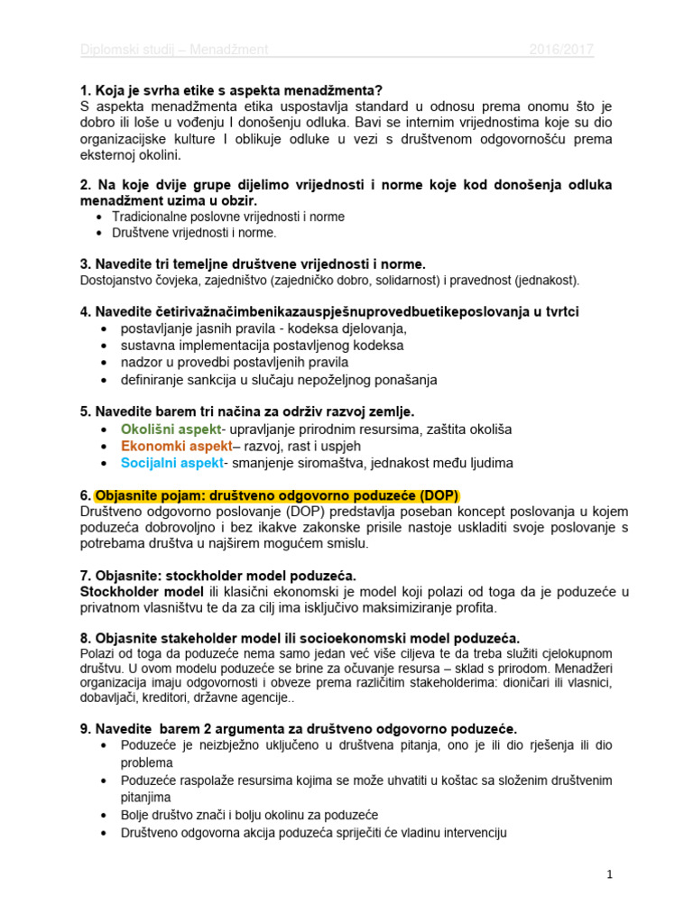 01 Menadzment - Skripta | PDF