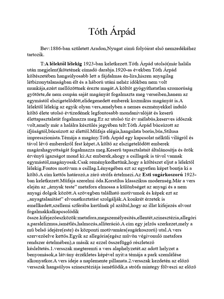Tóth Árpád | PDF