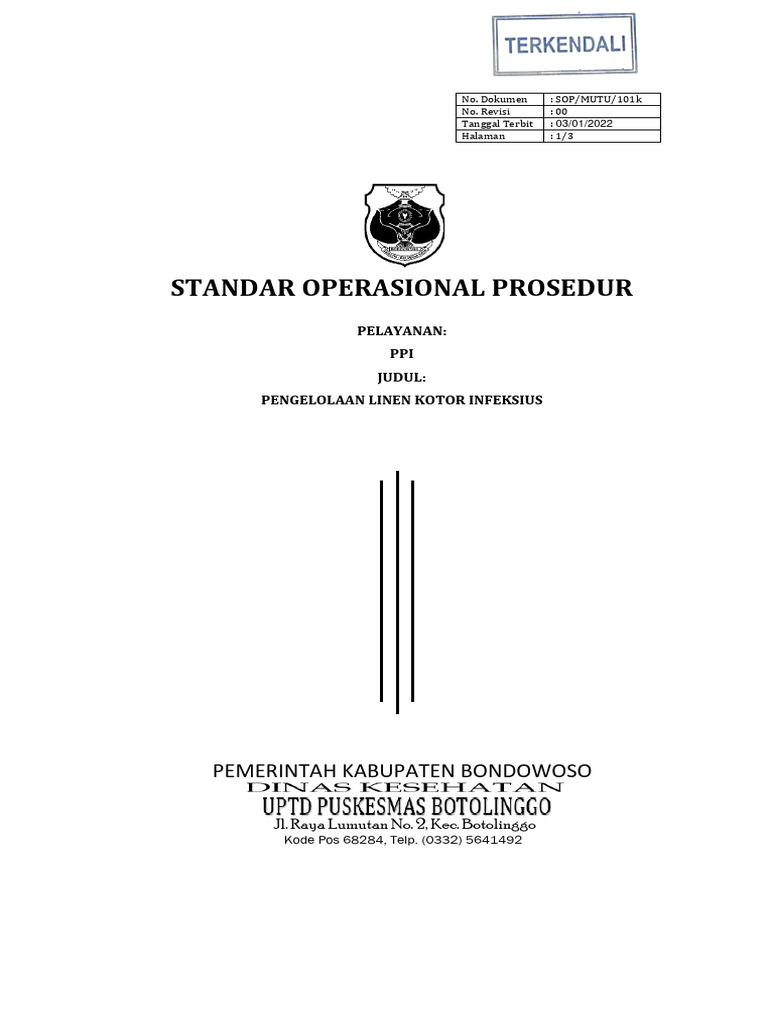 551a - SOP PENGELOLAAN LINEN KOTOR INFEKSIUS | PDF