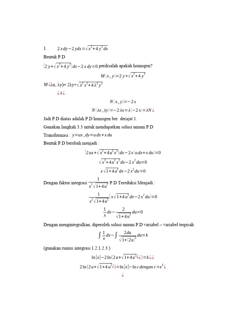 Contoh Soal PD No 1 (3.3) | PDF