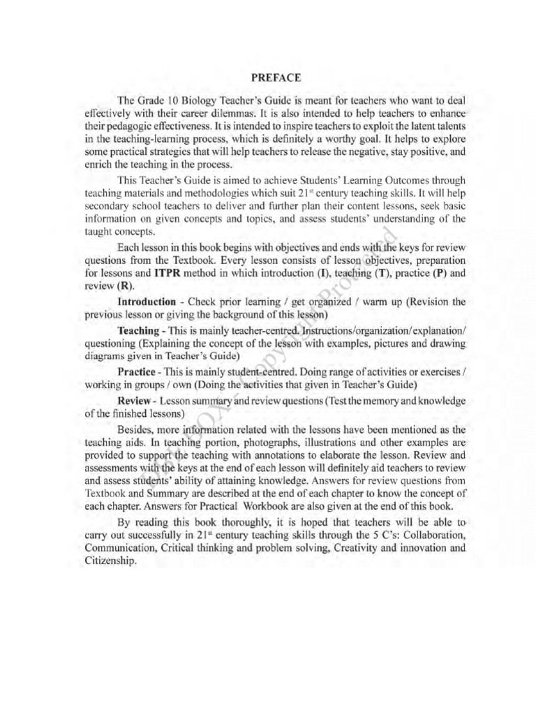 Grade 10 TG Biology | PDF