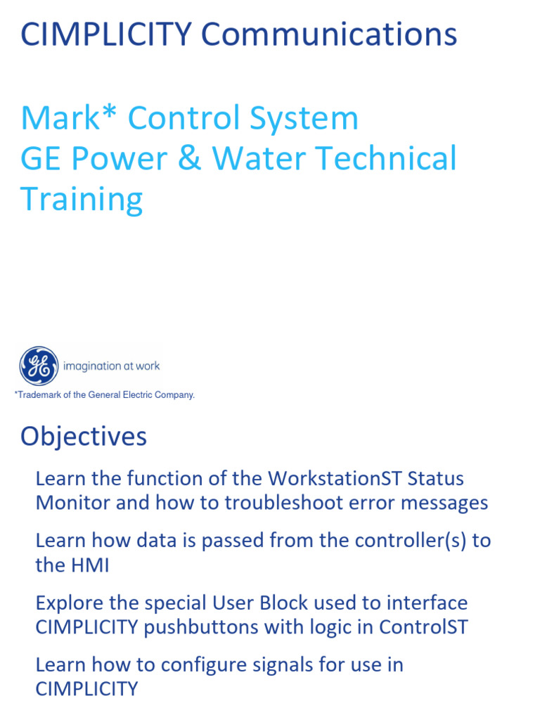GE Control System Training | PDF | User Interface | Feedback