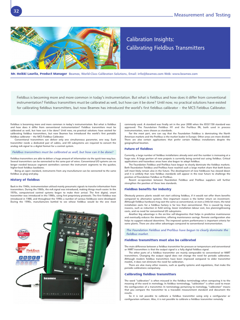 Calibration Insights-Calibrating Fieldbus Transmitters | Download Free ...