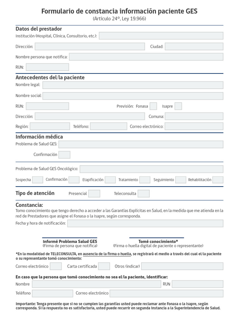 Formulario GES | PDF