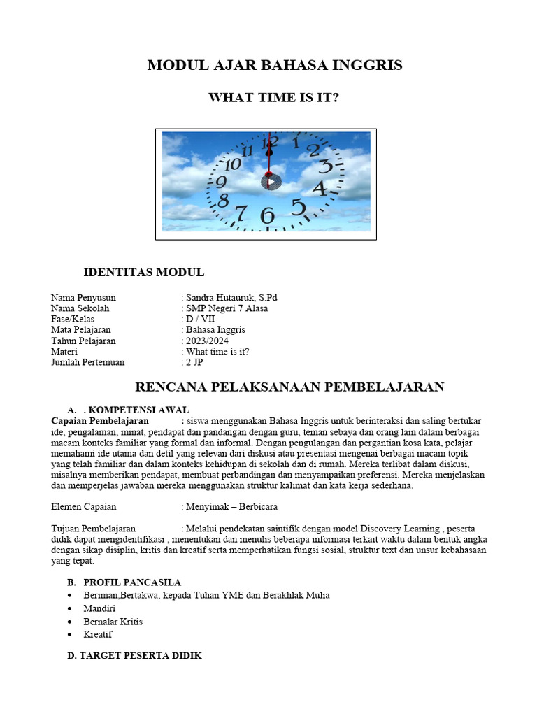 Modul Ajar Observasi PMM 2024 | PDF