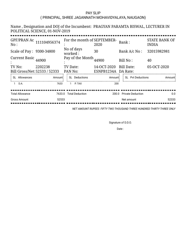Pay Slip Detail2 | PDF