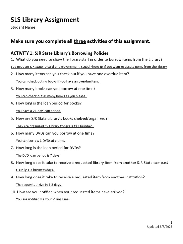 SJR State Library Assignment Guide | PDF | Citation | Libraries
