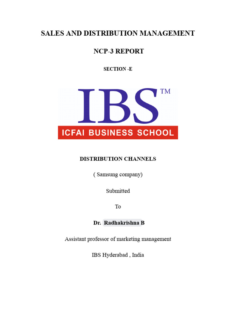 SDM NCP3 Report | PDF | Retail | Samsung Electronics