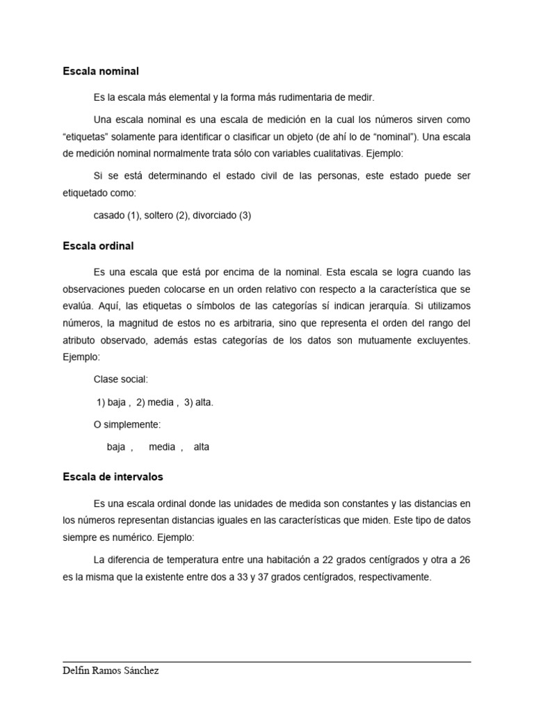 Escalas | PDF | Nivel de medida | Medición
