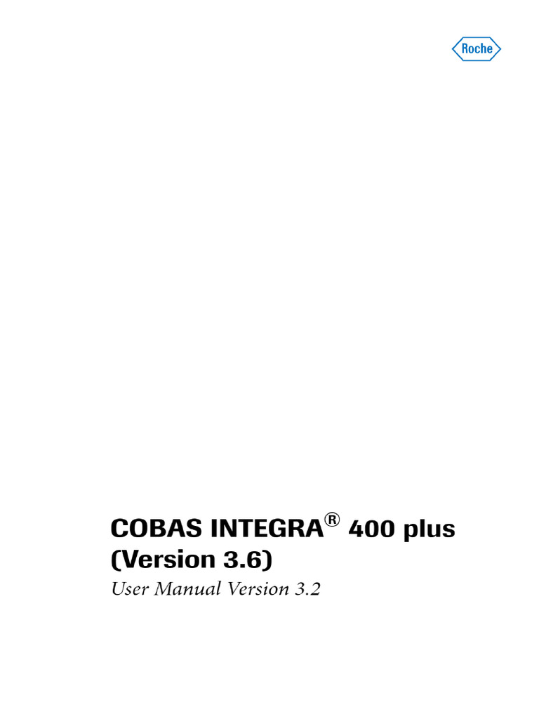 Roche COBAS INTEGRA 400 Plus Manual Do Operador - Manualzz | PDF