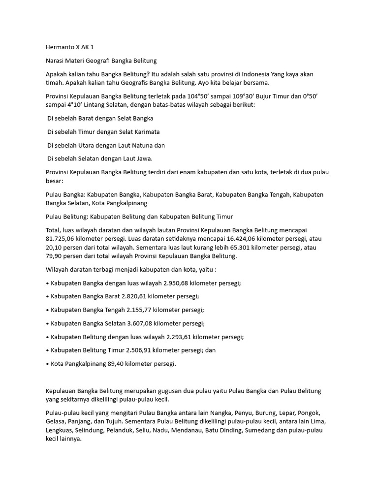 Geografis Babel | PDF